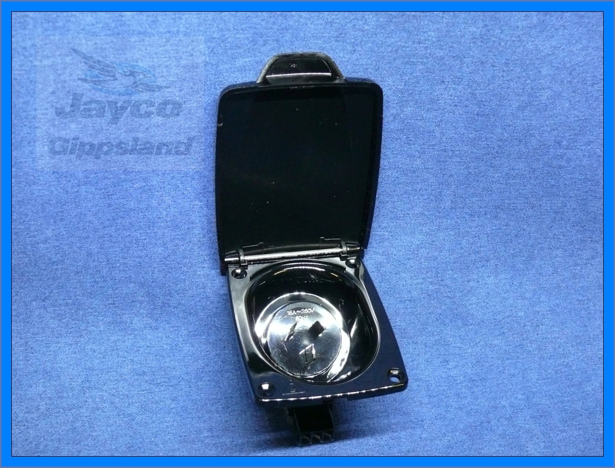 CMS Caravan Power Inlet 15amp Black – Jayco Gippsland RV SuperStore