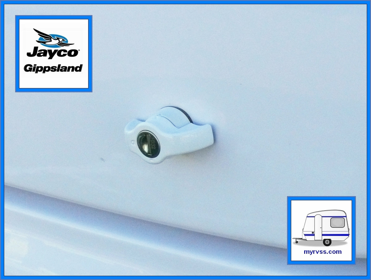 Jayco White Boot Lid Lock SINGLE + 2 Keys – Jayco Gippsland RV SuperStore