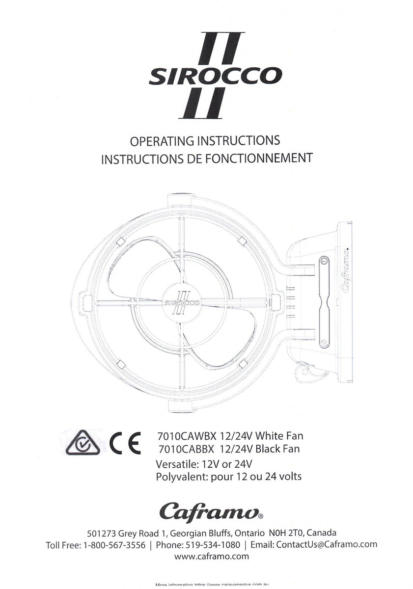 Sirocco II Black 12/24v 7" Fan – Jayco Gippsland RV SuperStore